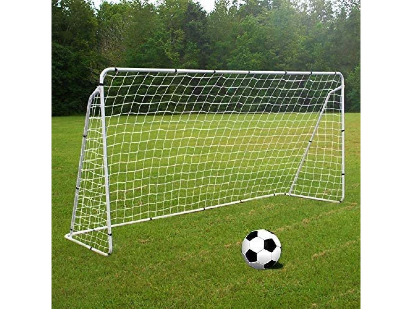 Football goal with a large metal frame
