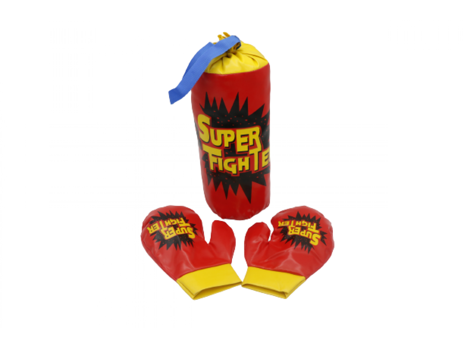 Small punching bag with gloves